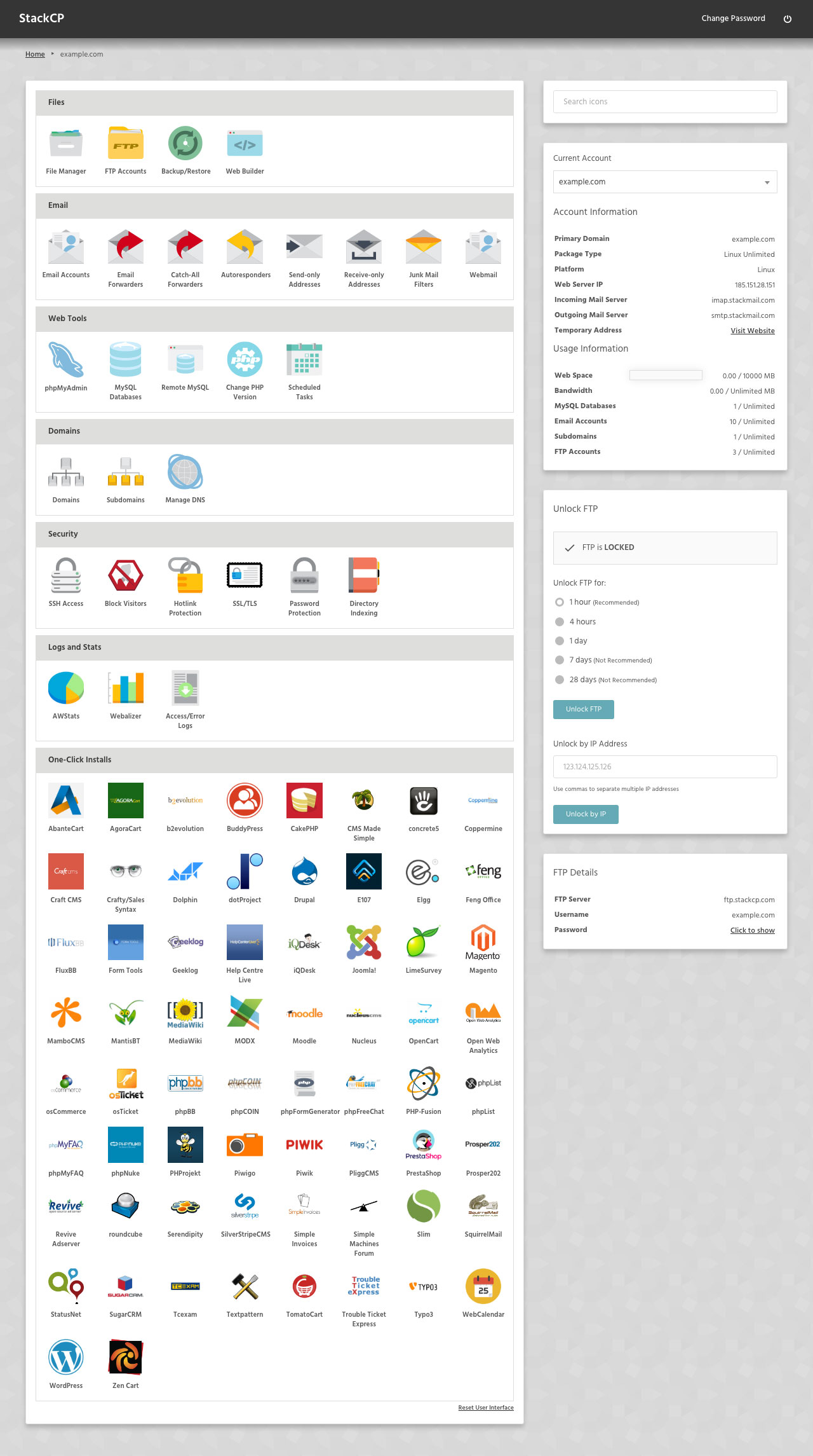 StackCP: a hosting control panel your clients will love!