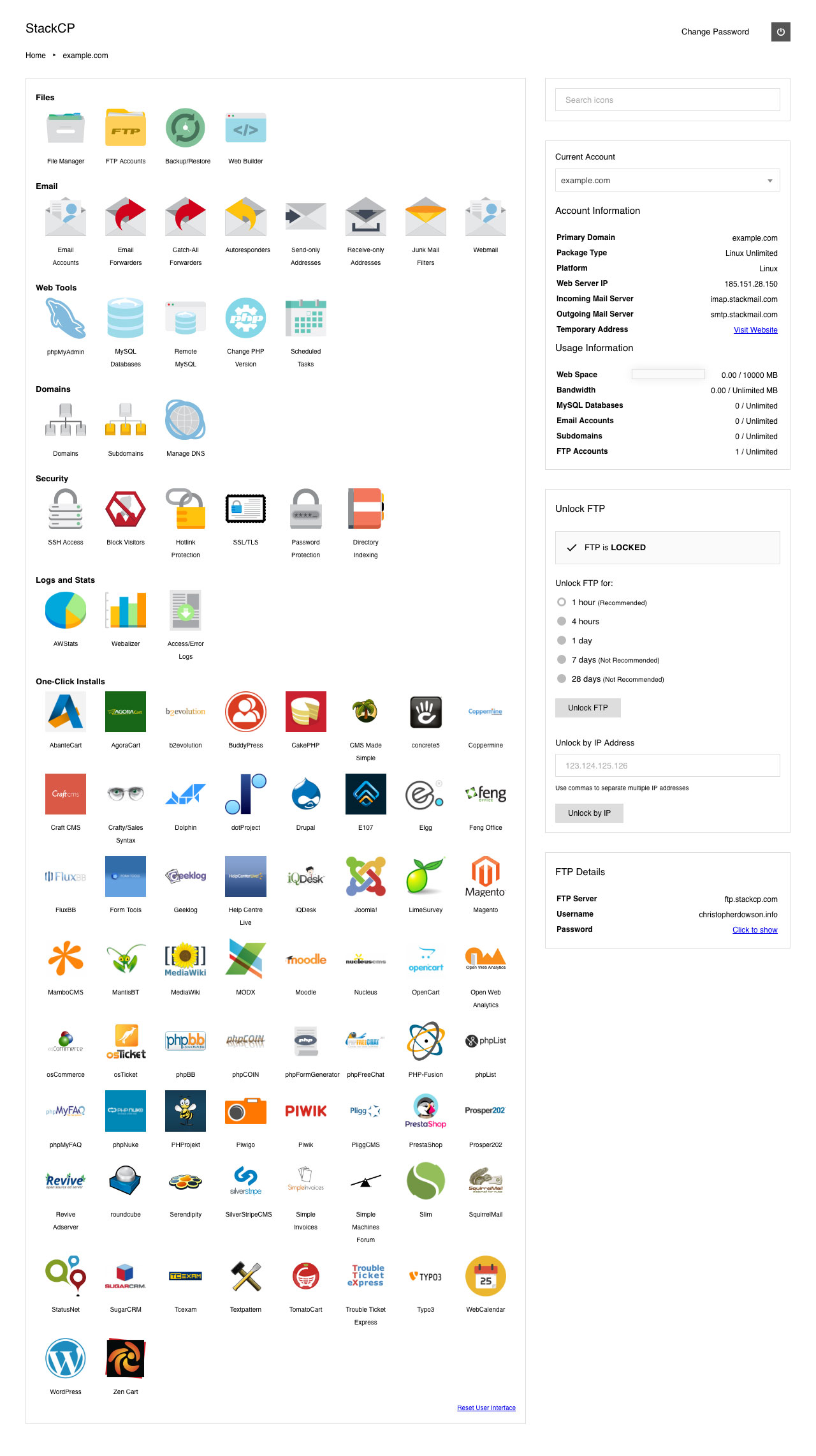 Namesco Control Panel